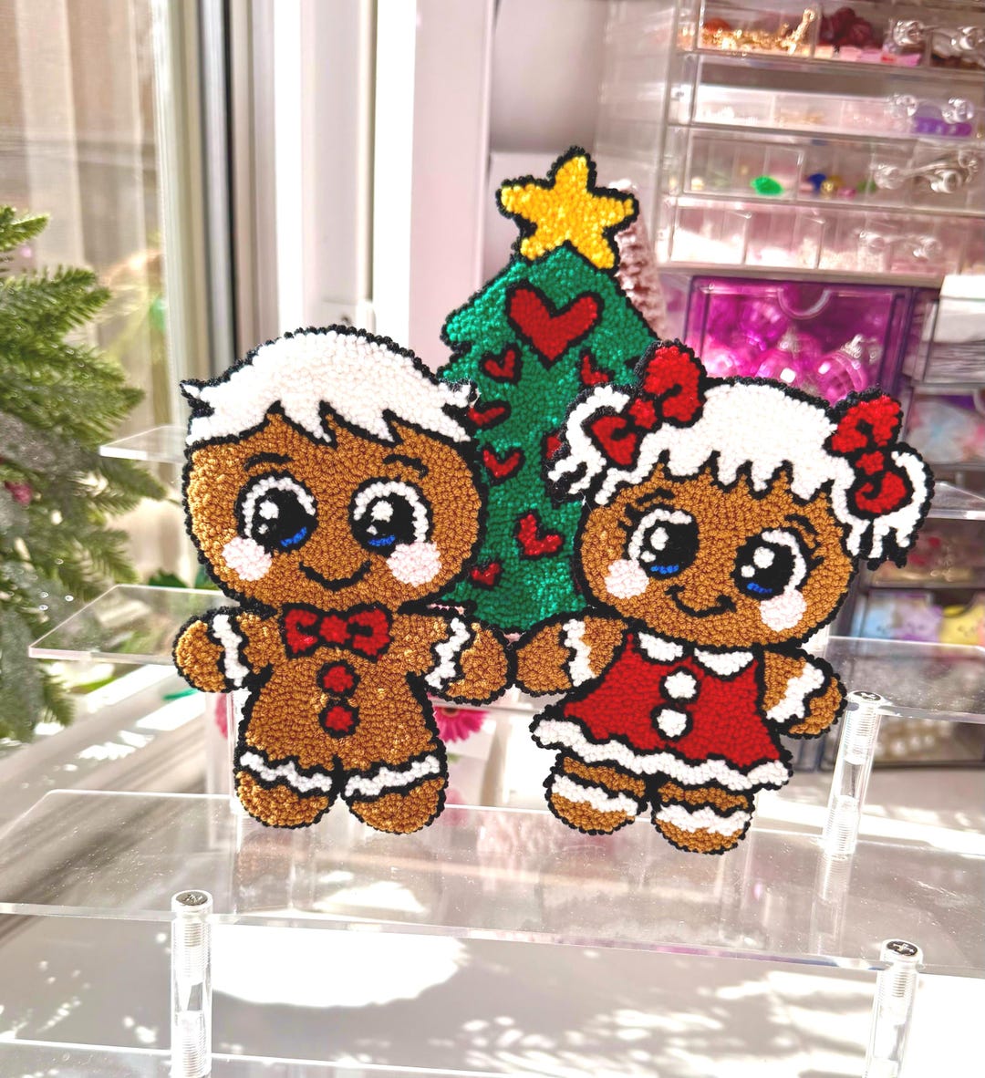 Gingerbread Love Christmas Punch Needle Mug Rug Coasters - Etsy
