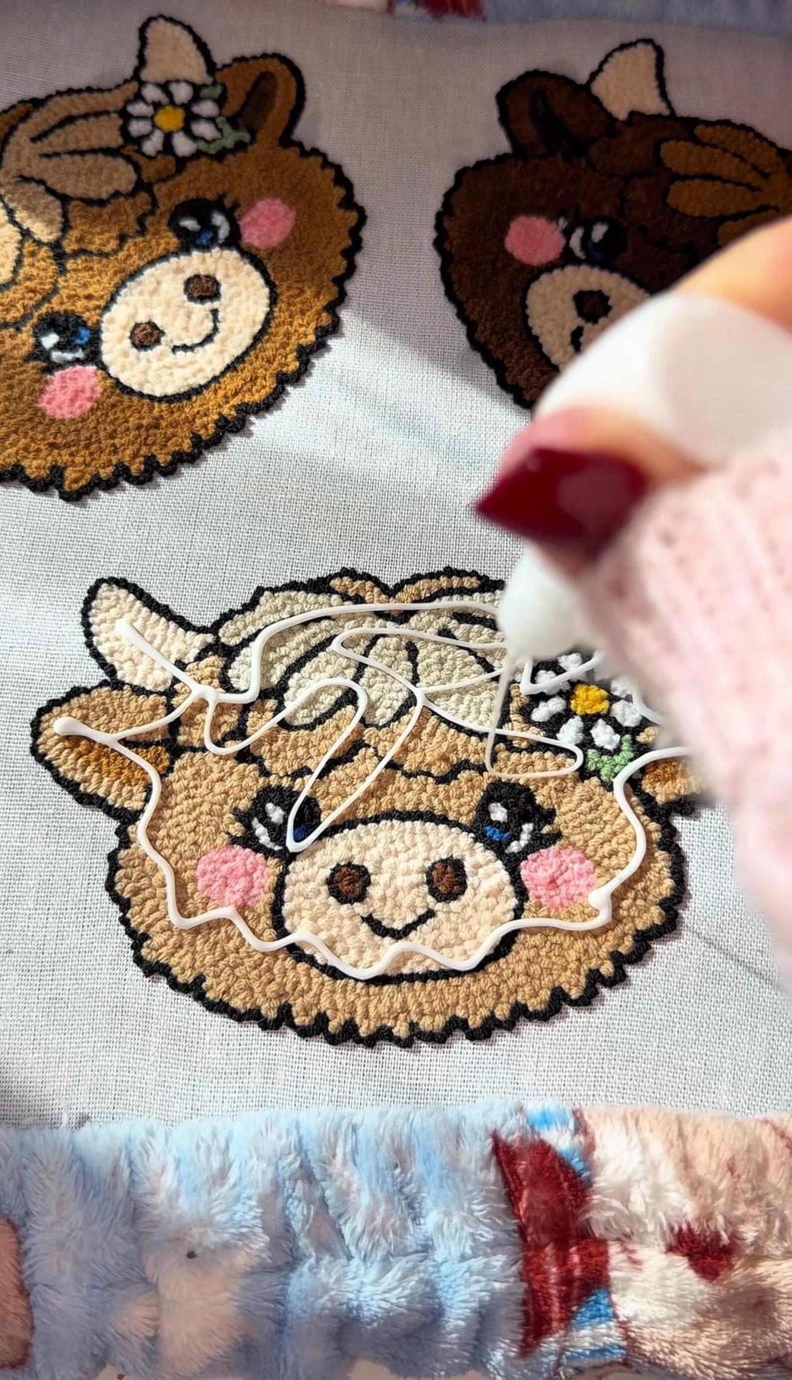 Highland Cow Mug Rug Coaster Patterns Tutorial - Punch Needle Digital ...