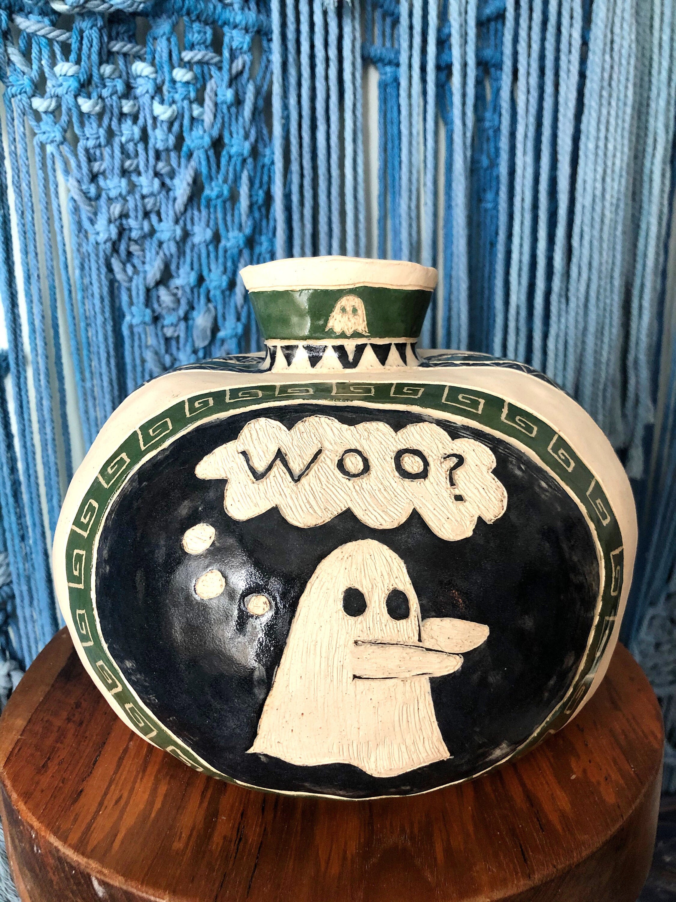 Made to Order Handmade Happy Phantom Ceramic Ghost Glazed Vase Spooky ...
