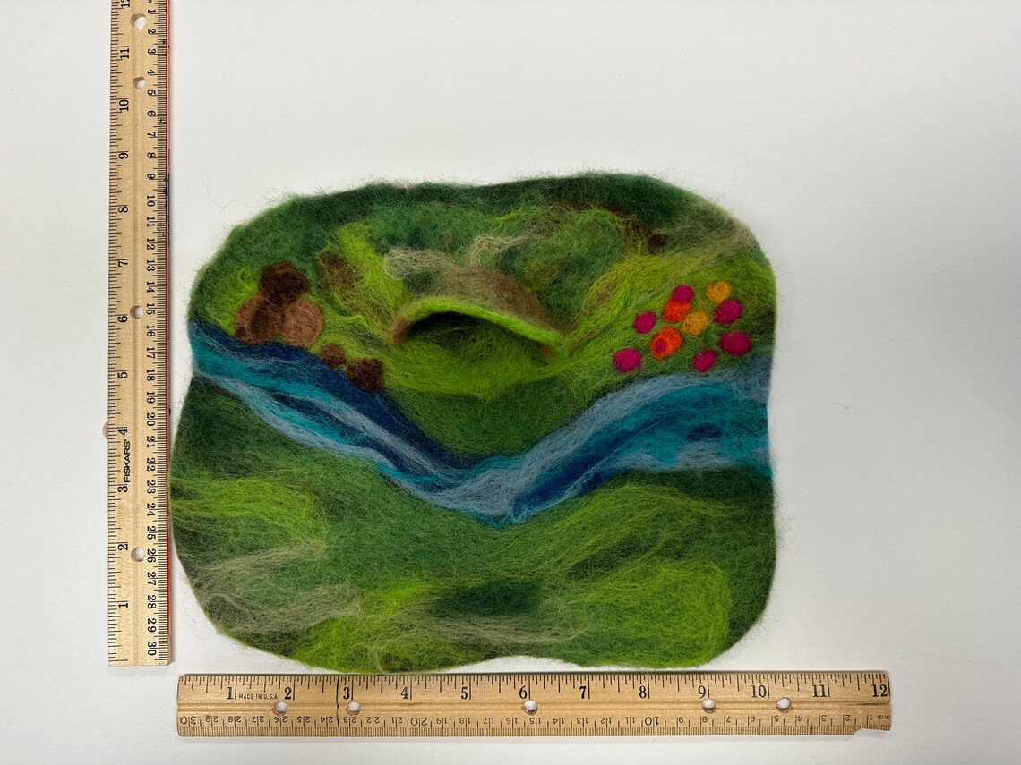 Small World Play - Needle Felted Play Mat - Etsy