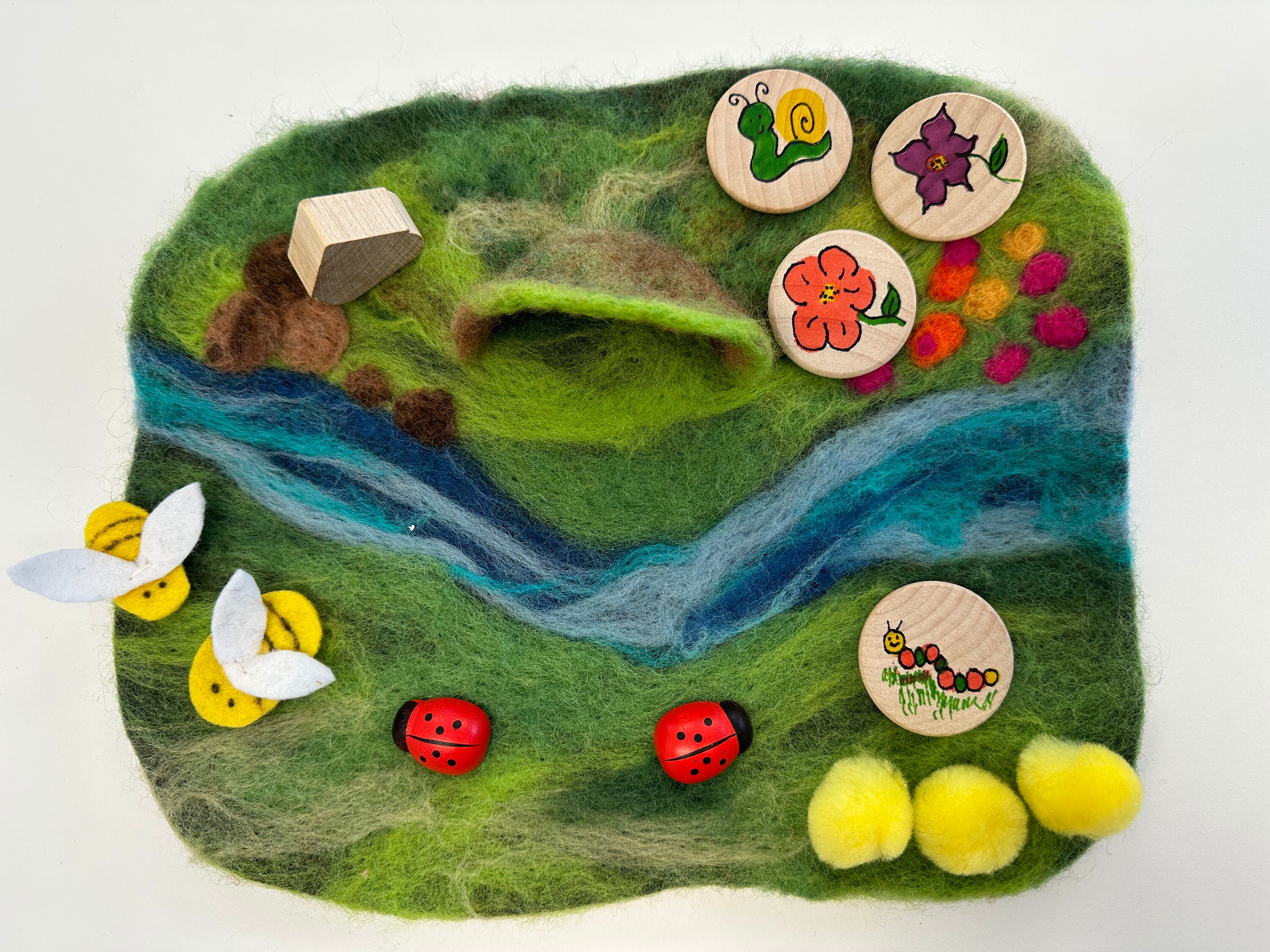 Small World Play - Needle Felted Play Mat - Etsy