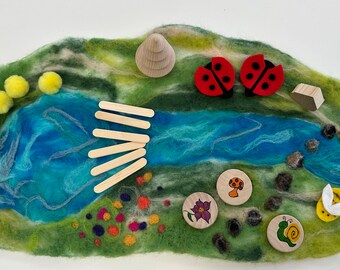 Small World Play - Needle Felted Play Mat - Etsy
