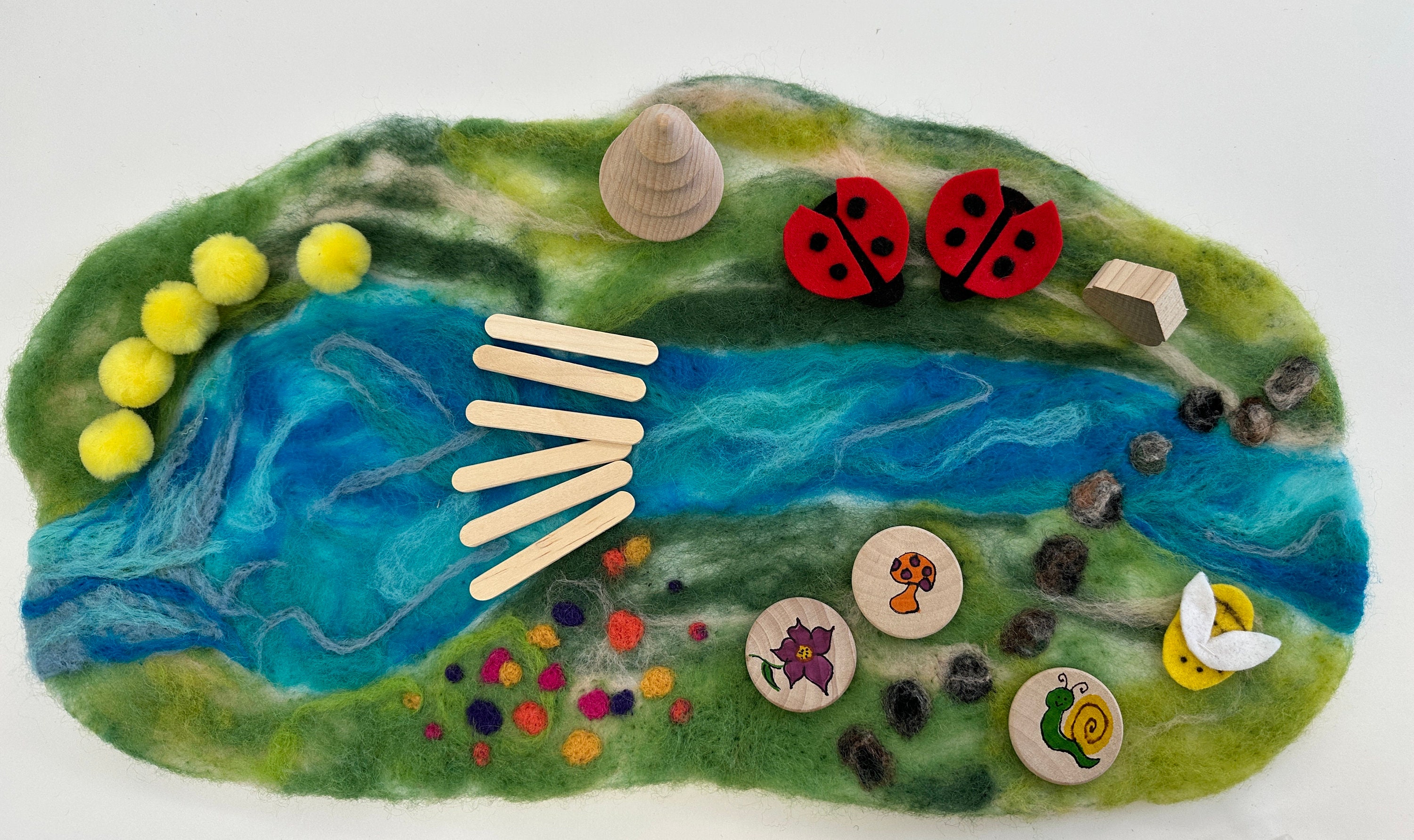 Small World Play - Needle Felted Play Mat - Etsy