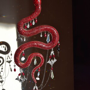 Red Vampire Sun Catcher, Snake Suncatcher, Gothic Bloody Decor, Crystal ...