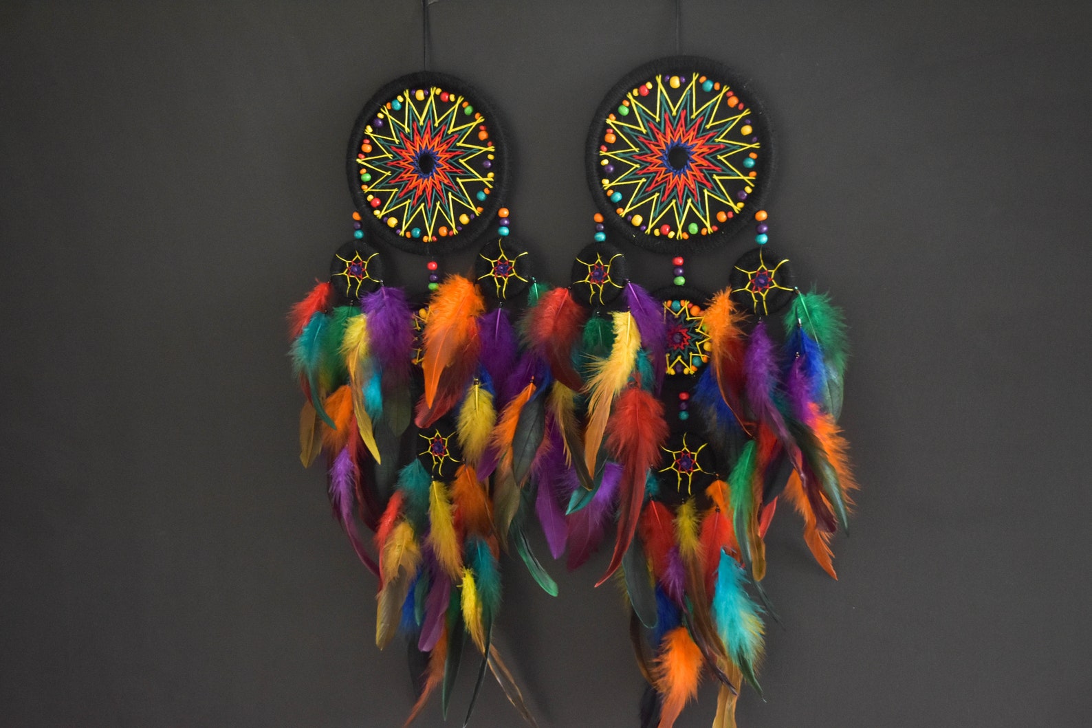 Set of 2 Rainbow Dream Catchers Shield for Nightmares Boho - Etsy