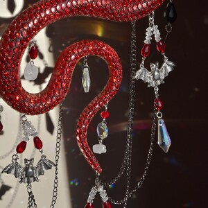Red Vampire Sun Catcher, Snake Suncatcher, Gothic Bloody Decor, Crystal ...
