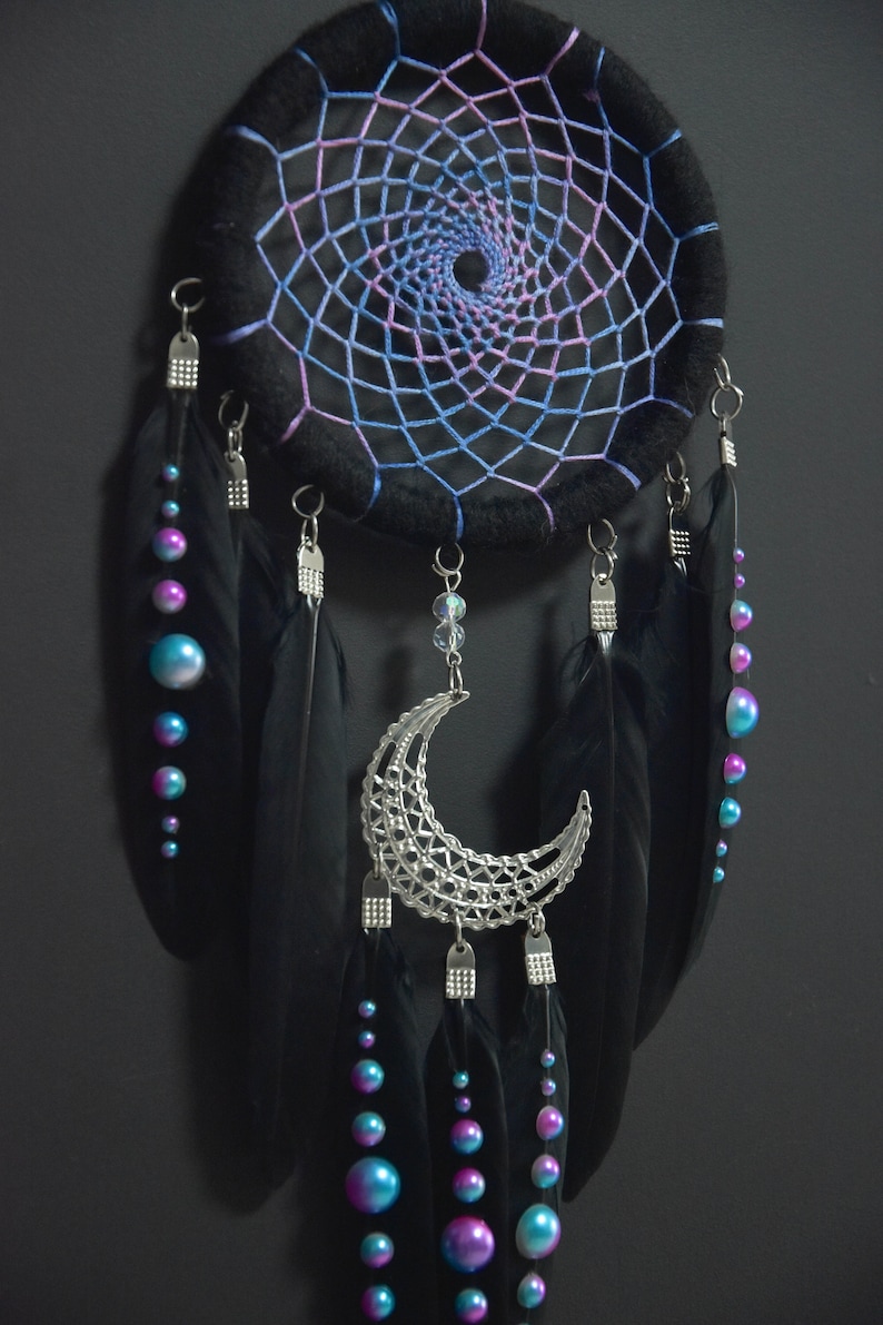 Small Galaxy Dream Catcher, Moon Car Charm, Black Dream Catcher, Gift ...