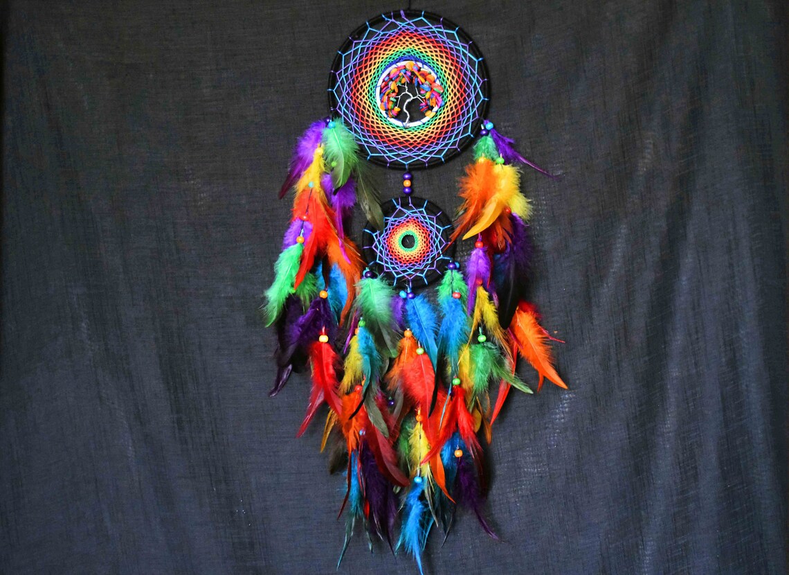 Dream Catchers Tree Of Life Dreamcatcher Rainbow Dream Catcher | Etsy