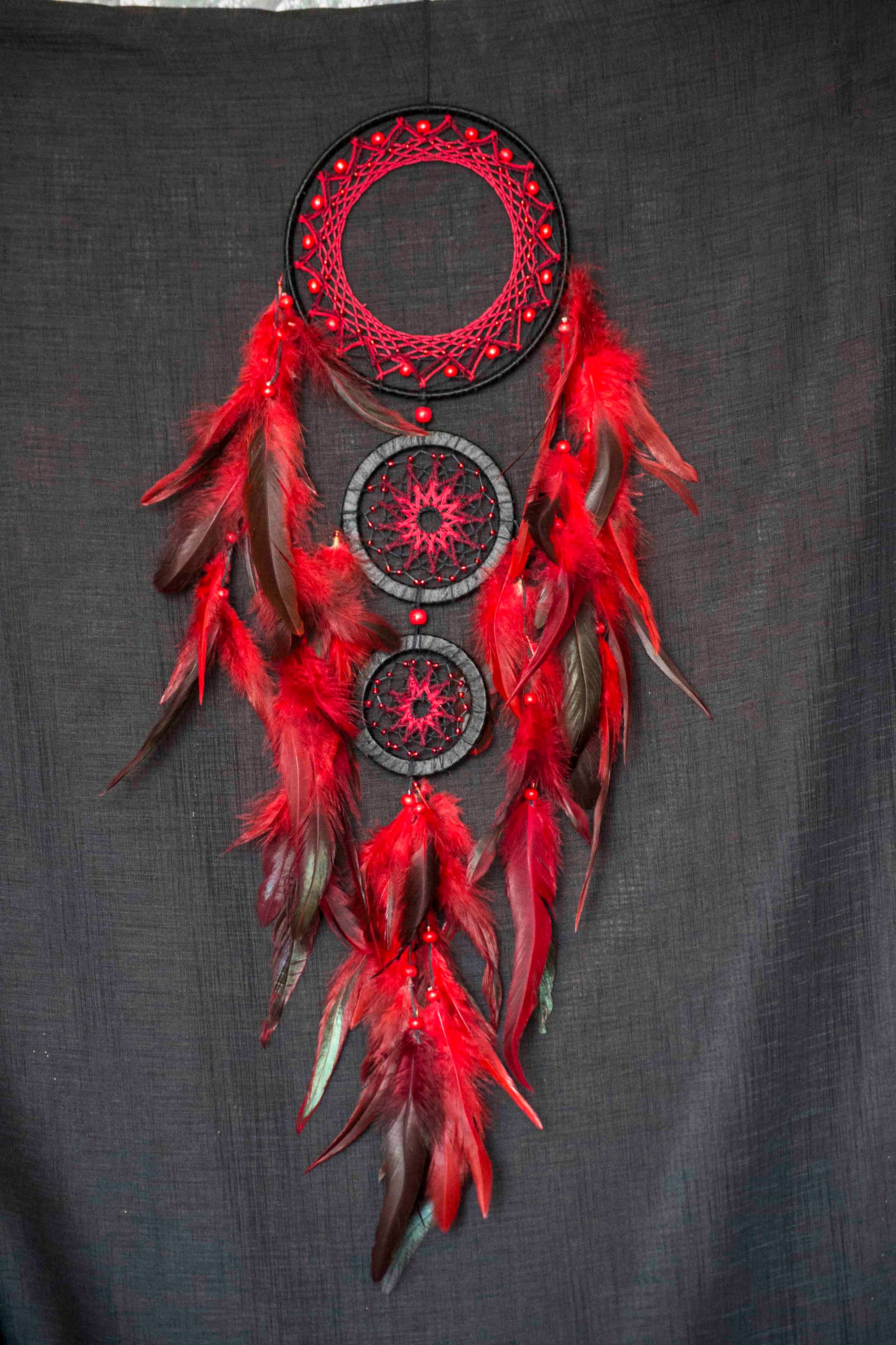 Dream Catchers Red Dream Catcher Large Dreamcatcher Boho Wall - Etsy