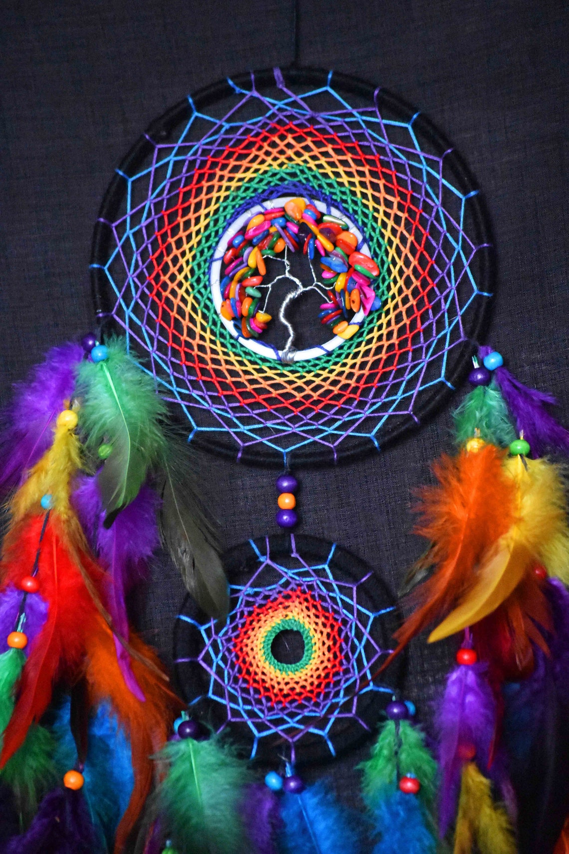 Dream Catchers Tree Of Life Dreamcatcher Rainbow Dream Catcher | Etsy