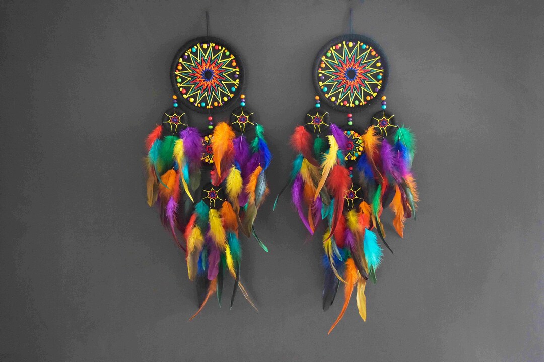 Set of 2 Rainbow Dream Catchers Shield for Nightmares Boho - Etsy