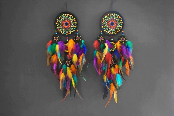 Set of 2 Rainbow Dream Catchers Shield for Nightmares Boho | Etsy