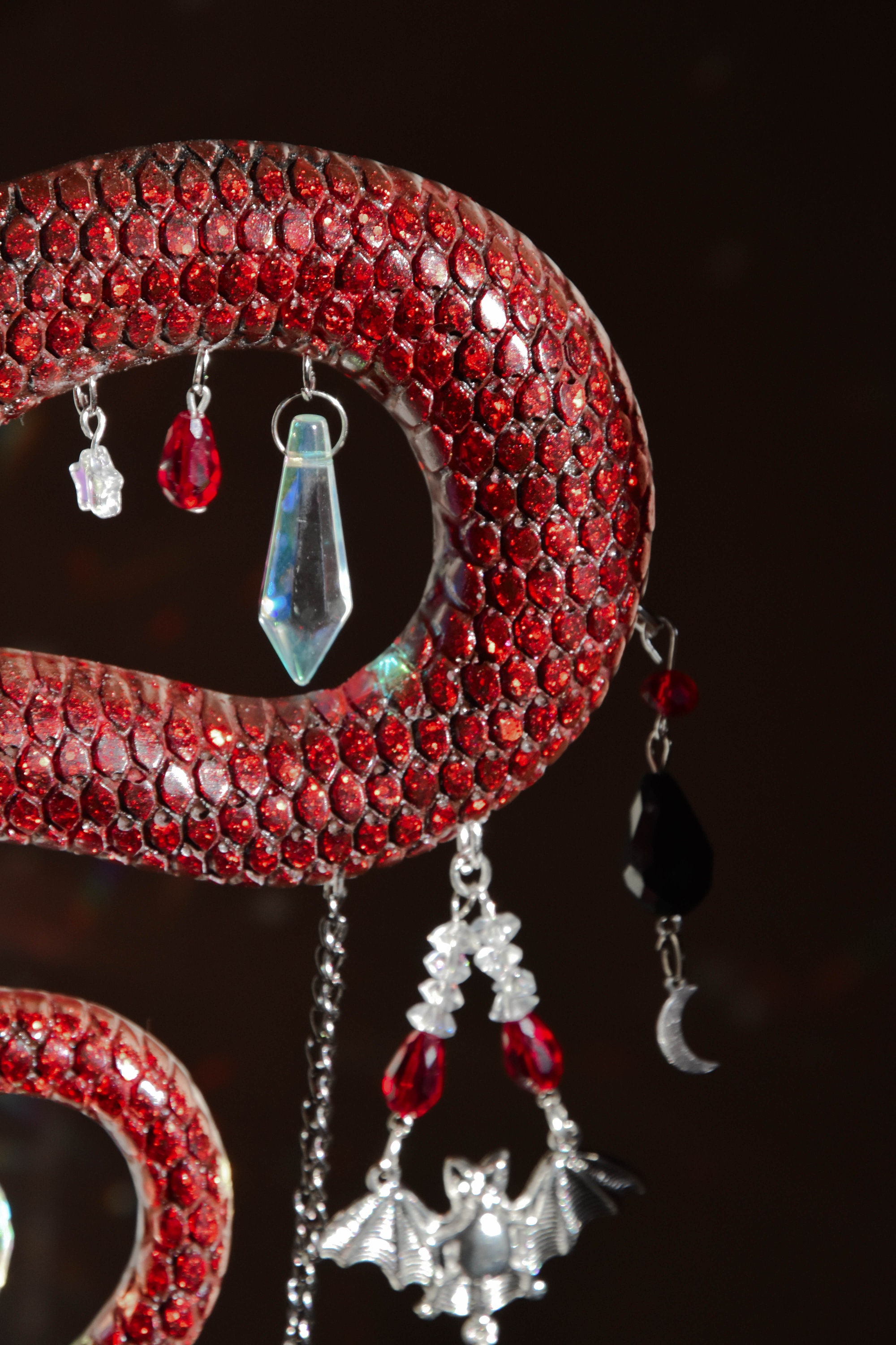 Red Vampire Sun Catcher, Snake Suncatcher, Gothic Bloody Decor, Crystal ...