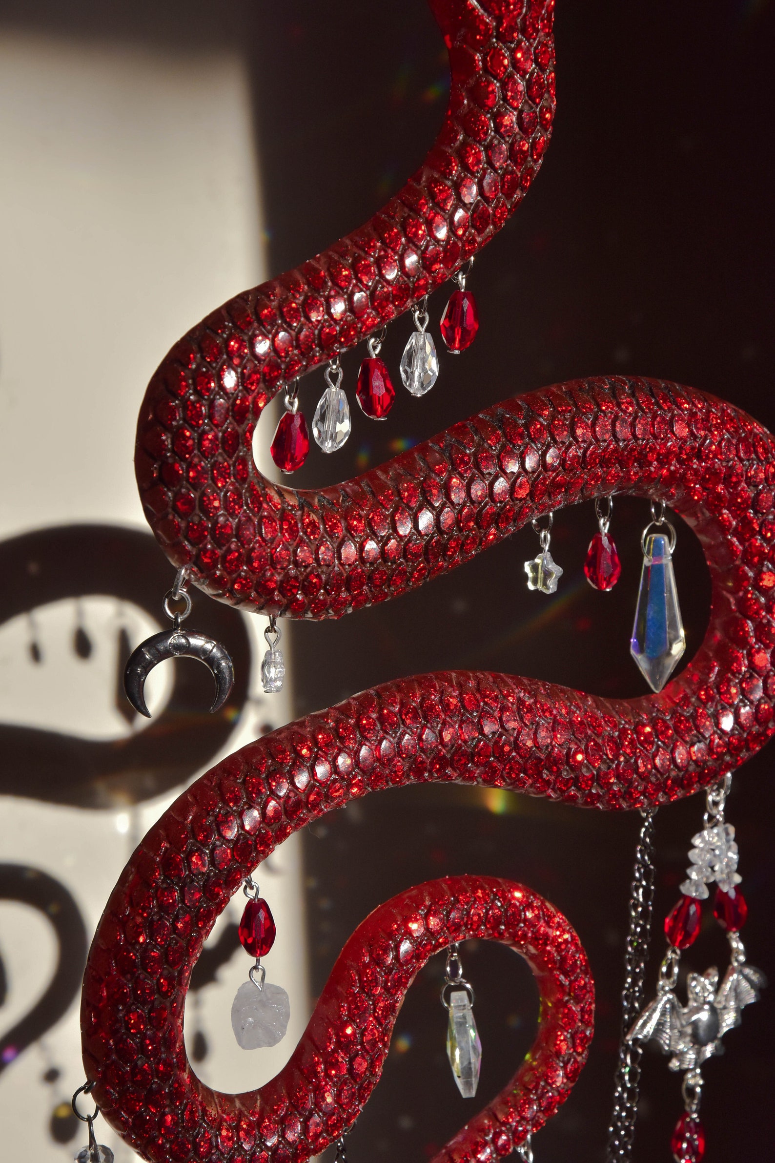 Red Vampire Sun Catcher, Snake Suncatcher, Gothic Bloody Decor, Crystal ...