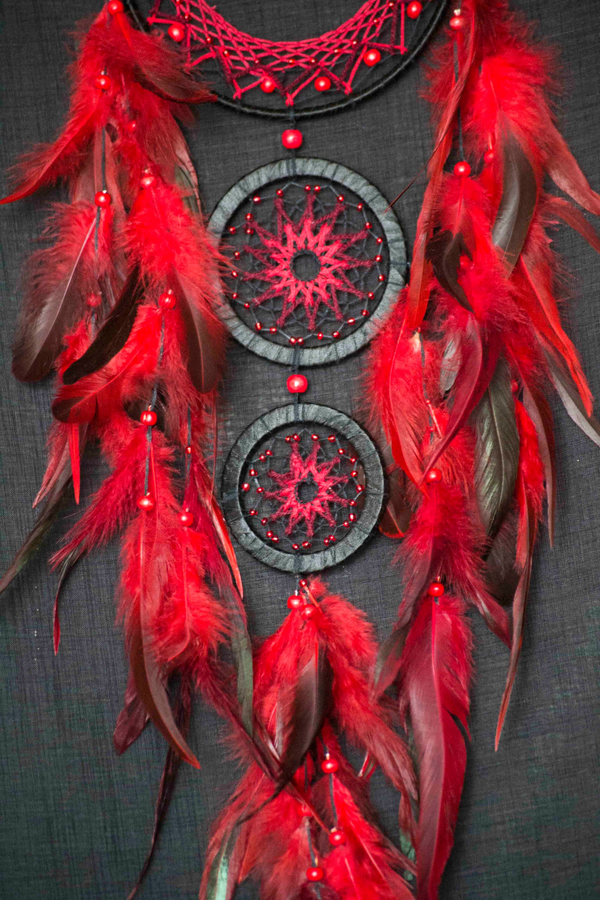 Dream Catchers Red Dream Catcher Large Dreamcatcher Boho Wall - Etsy