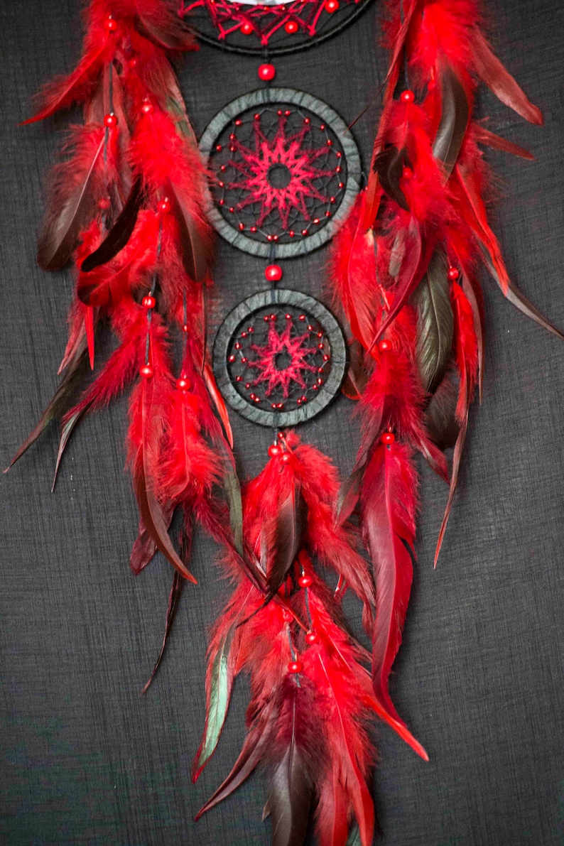 Dream Catchers Red Dream Catcher Large Dreamcatcher Boho Wall Hanging ...