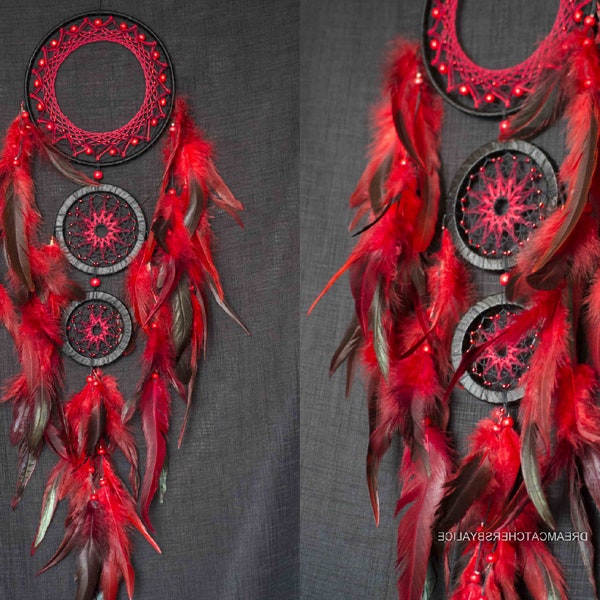Red Dreamcatcher - Etsy