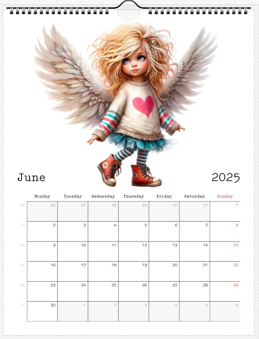2025 Whimsy Angel Wall Calendar – Adorable & Quirky Angel Illustrations ...