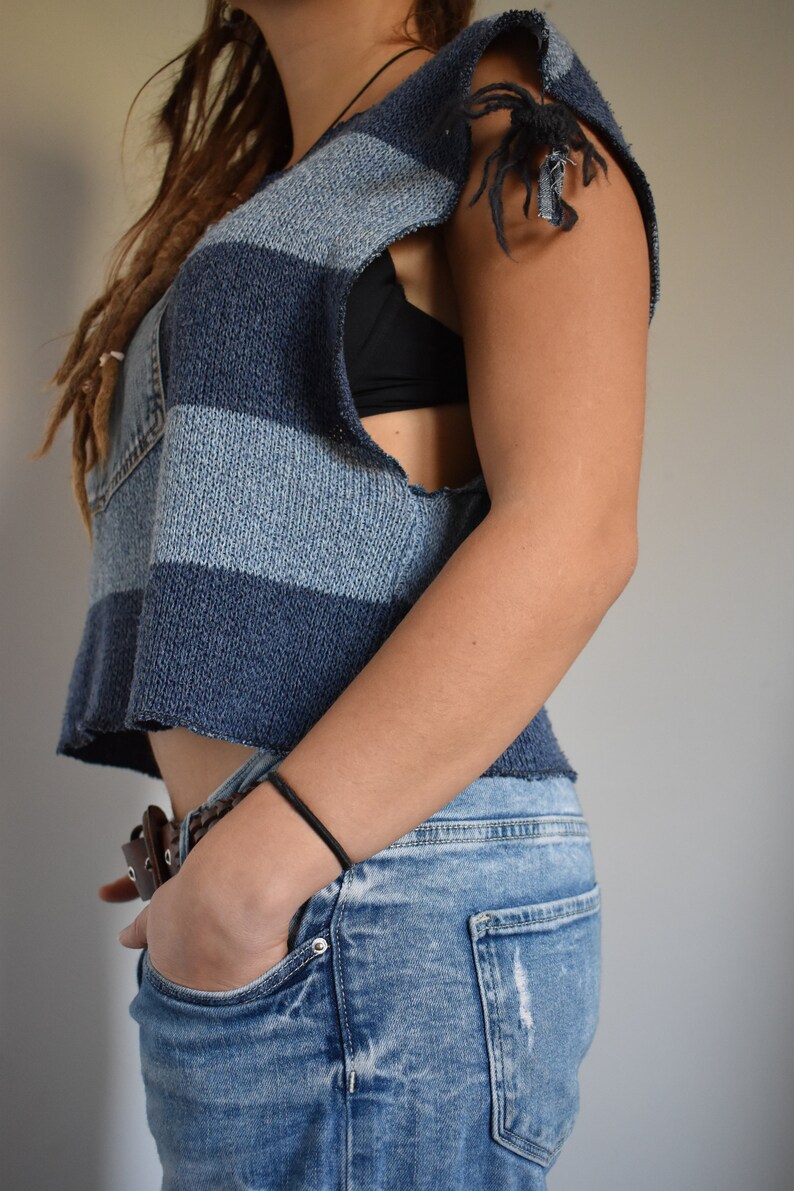 Original tank top from an upcycled sleeveless sweater but with | Etsy