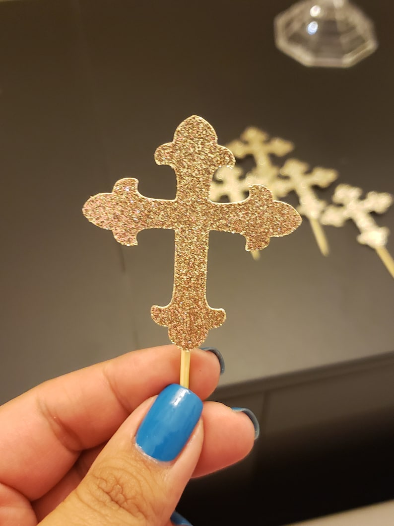 Cross Cupcake Toppers, Baptism Cupcake Toppers, Holy Communion Cupcake ...