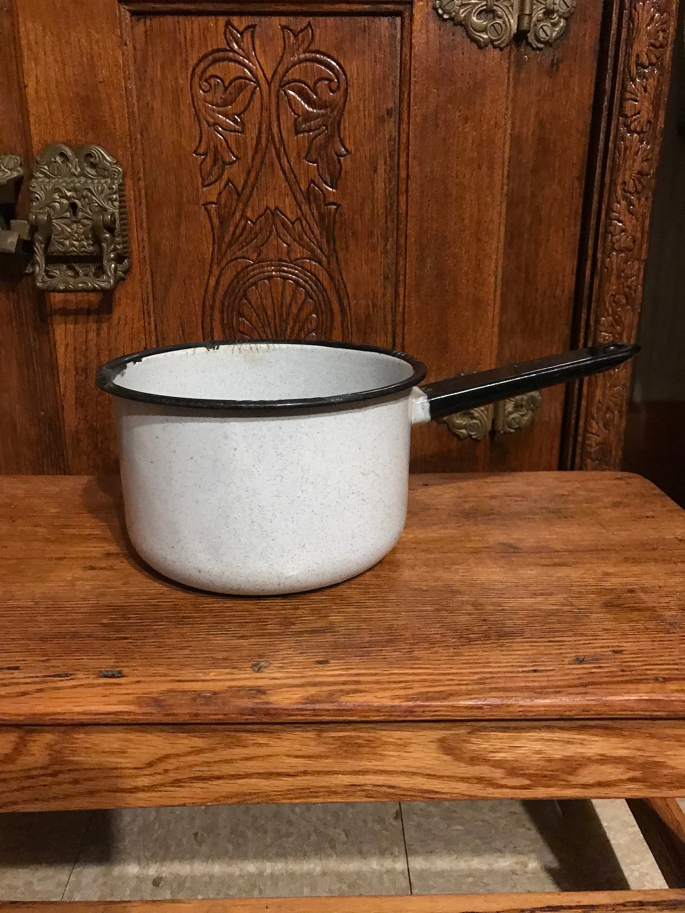 Vintage Blue Enamelware Sauce Pan - Etsy