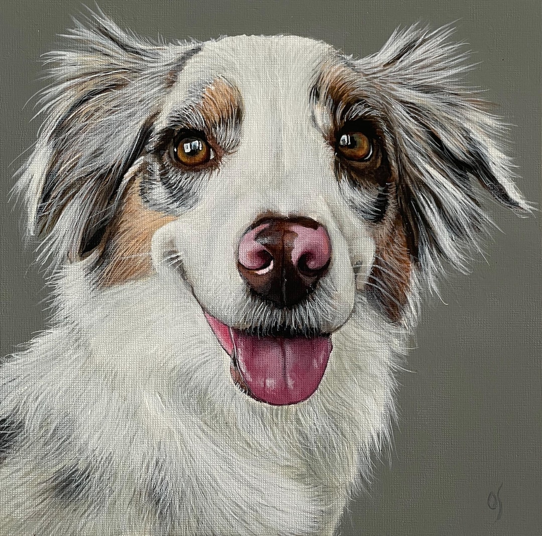 Custom Hand-painted Dog Portrait on Canvas, Pet Memorial Art - Etsy