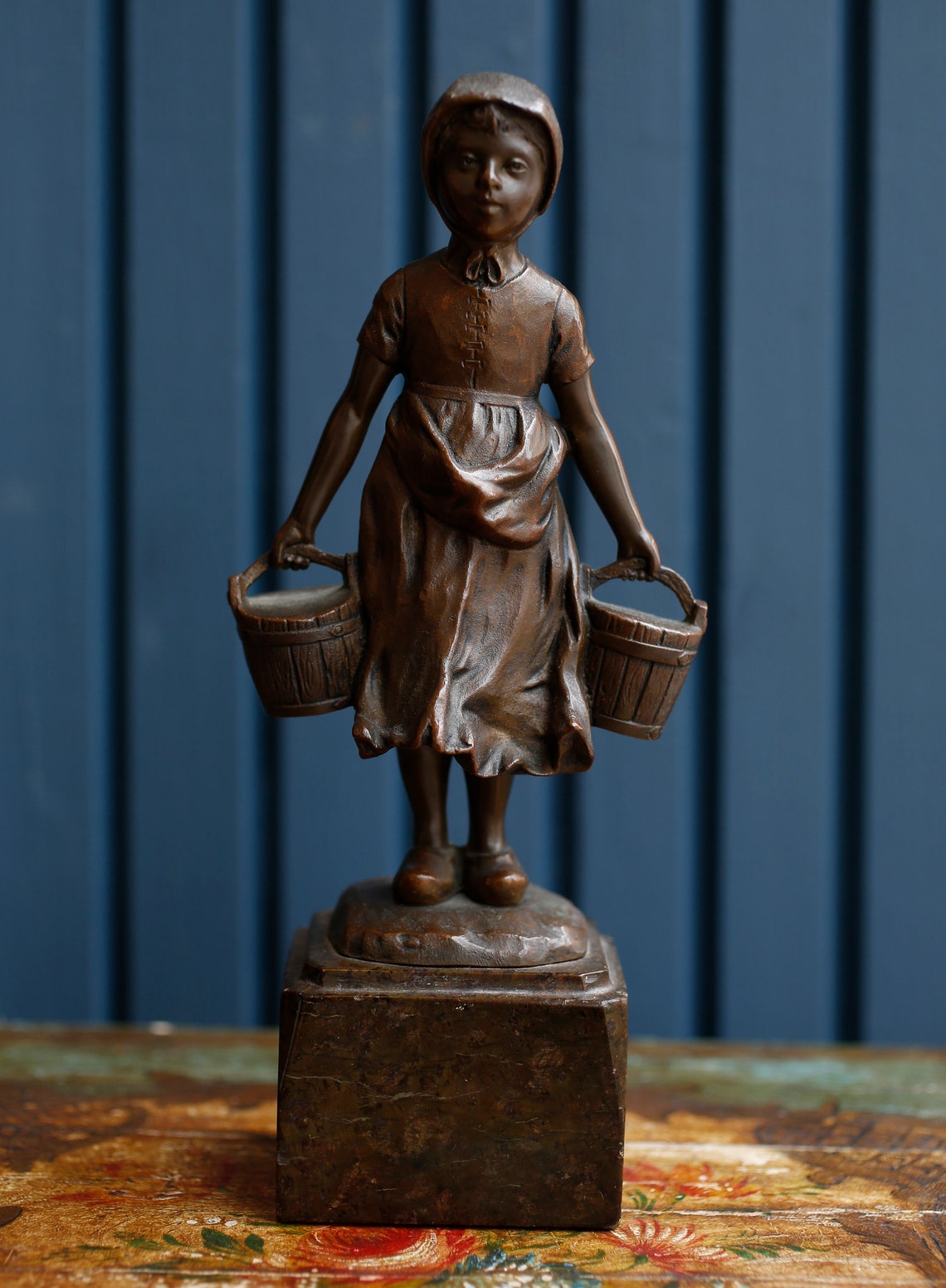 Bronze Girl Sculpture Signed by Shimik - Etsy