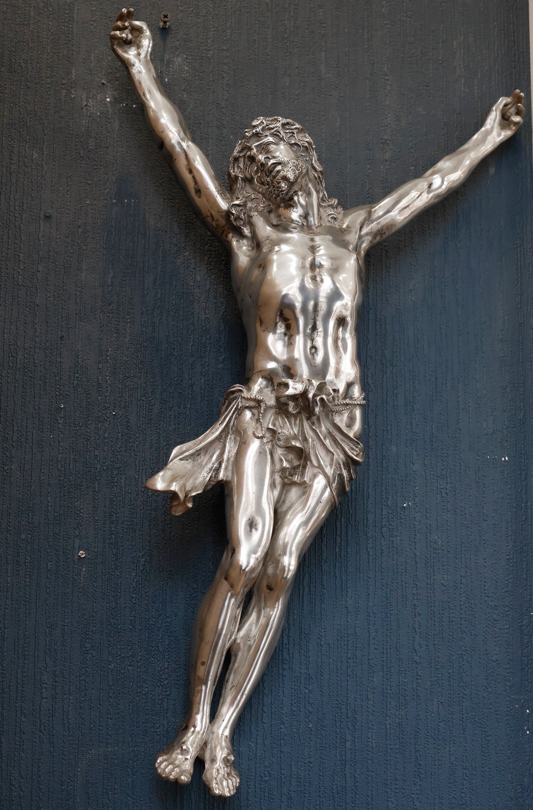 Buy Amazing Large 24 Inch Metal Crucifix santos Made in France 1800s ...
