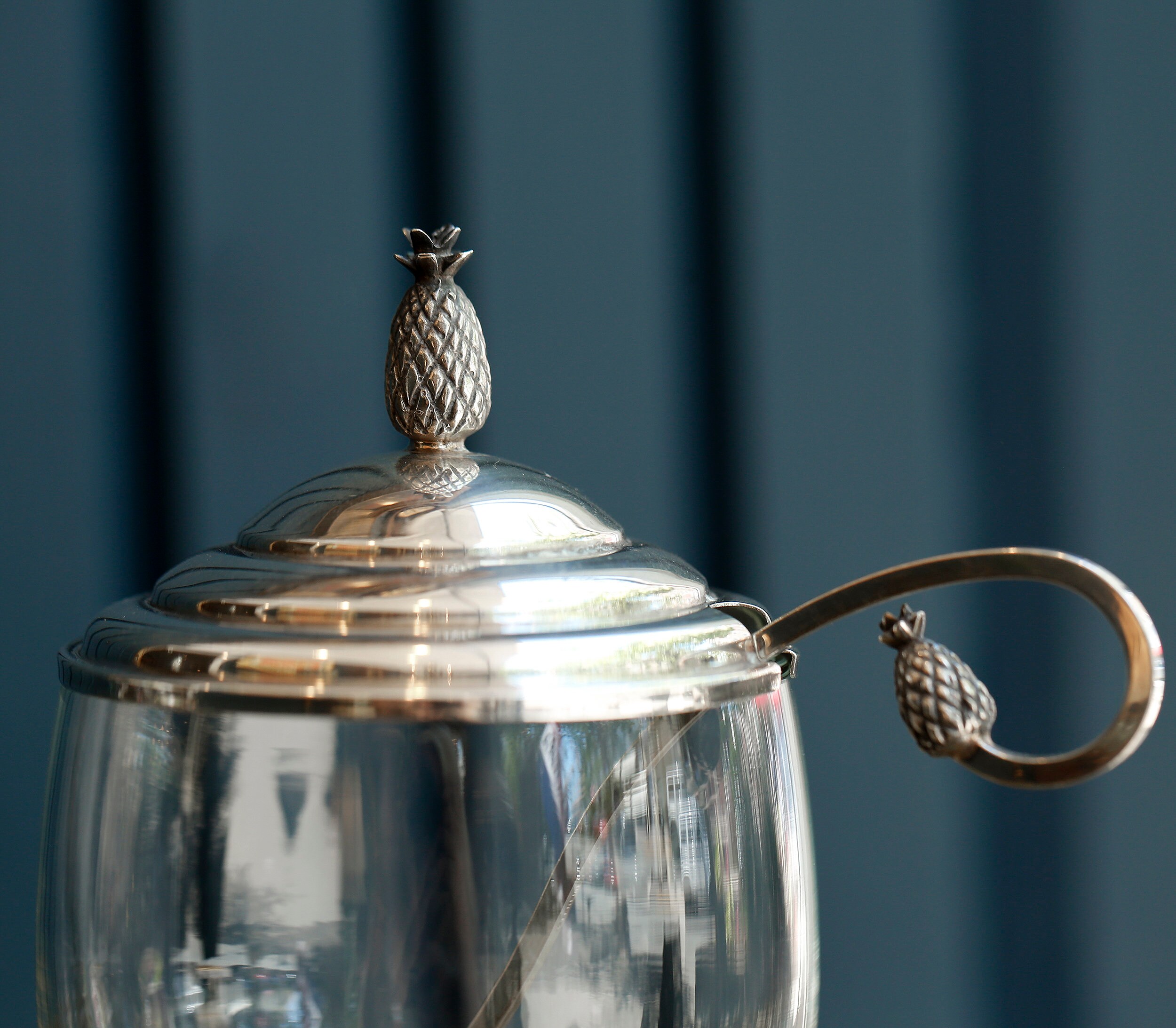 Vintage Cartier Sugar Condiment Bowls With Sterling Cover and Pineapple ...
