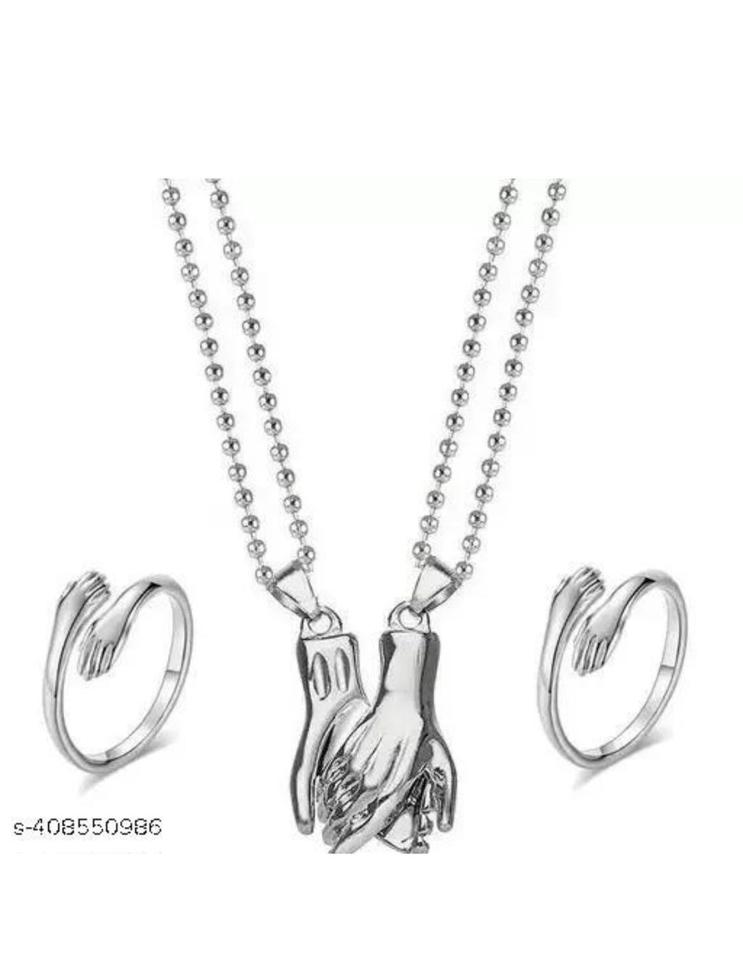 Couple Pendant With Two Chains and Two Rings - Etsy