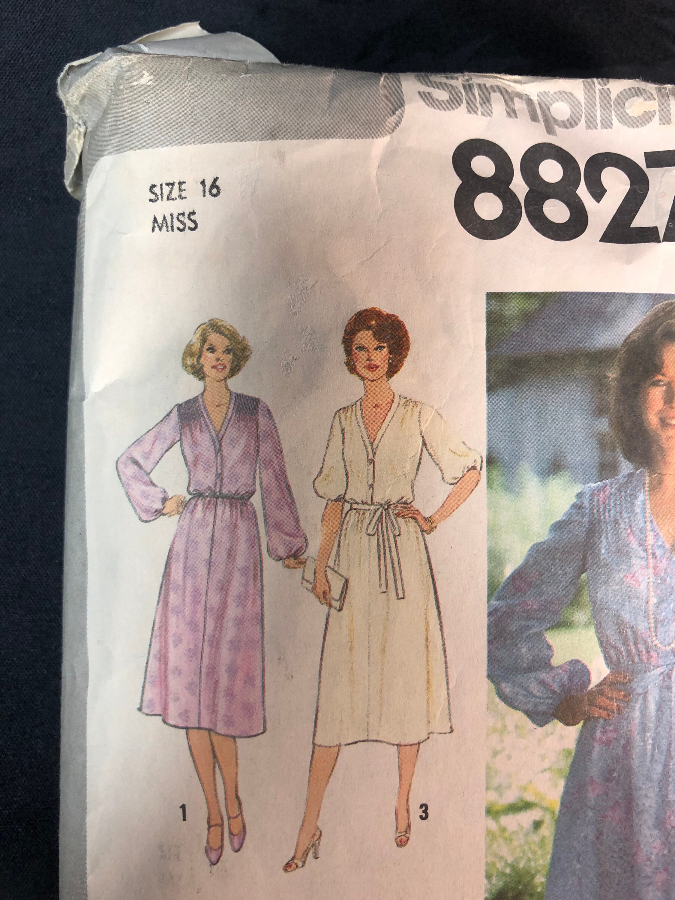Simplicity 8827 Sewing Pattern Misses Dress in Two Lengths and Tie Belt ...