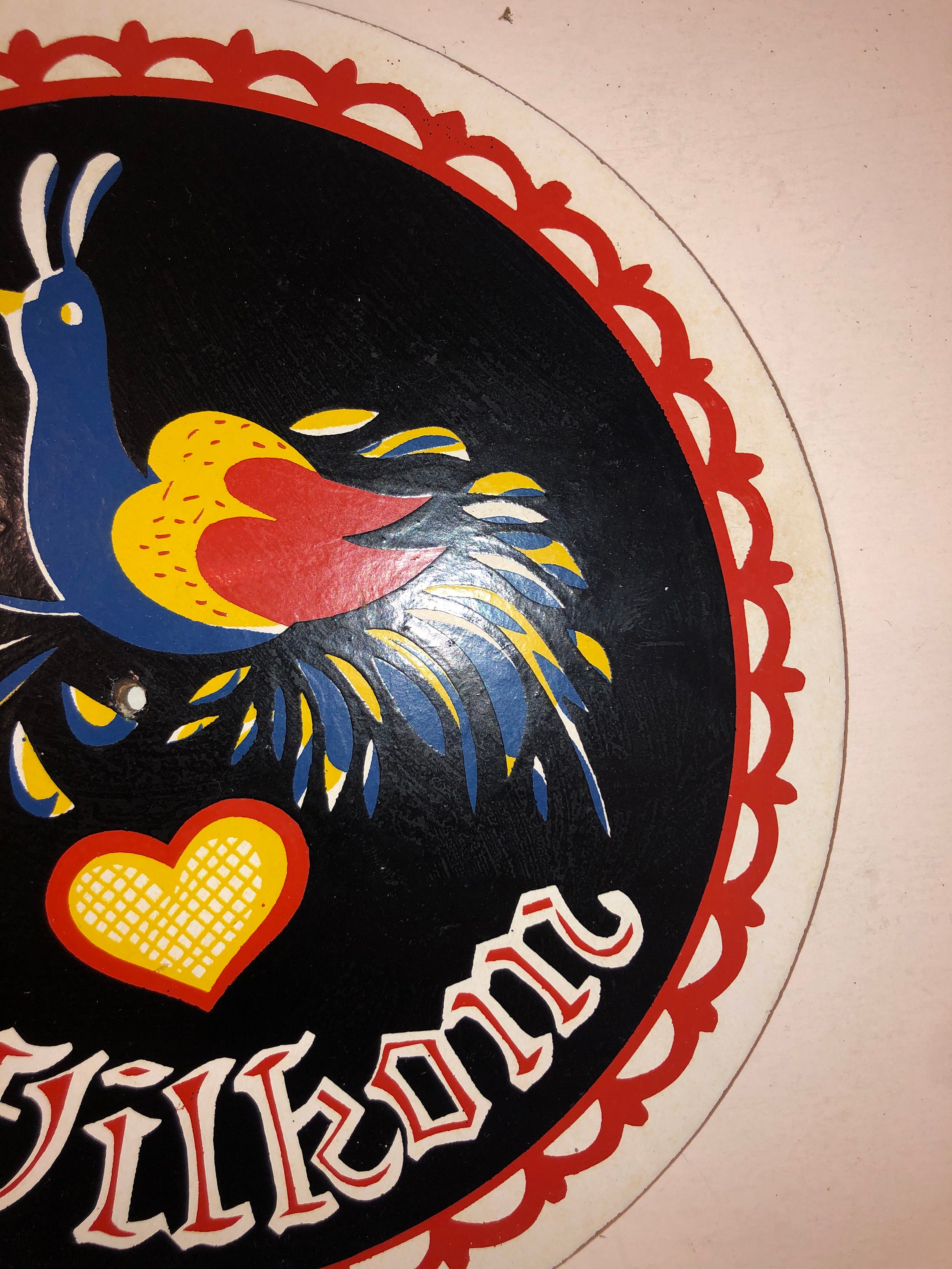 Pennsylvania Dutch Hex Sign Distlefink Wilkum Good Luck and - Etsy