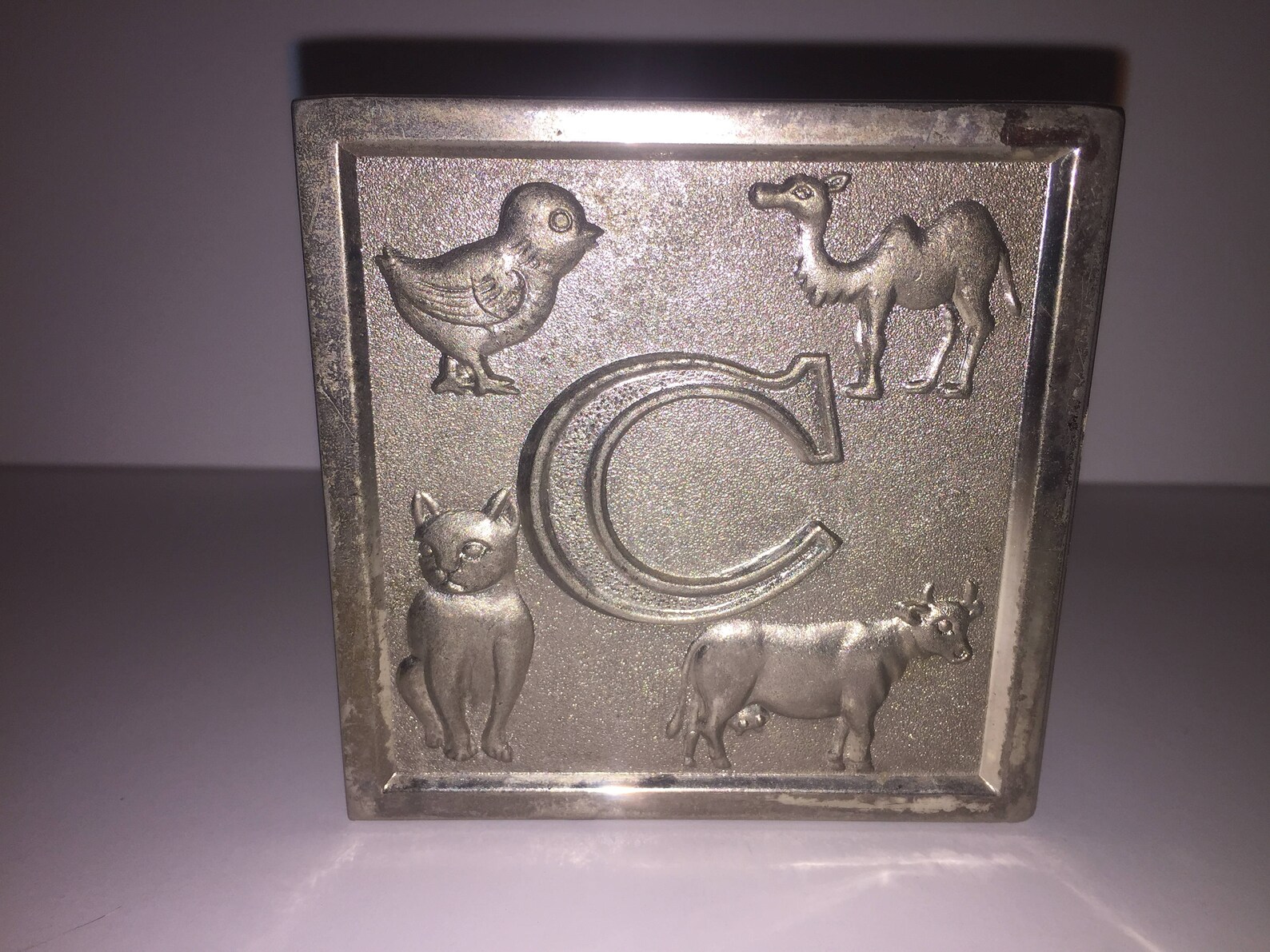 Vintage ABC Metal Silver Plated Alphabet Bank - Etsy