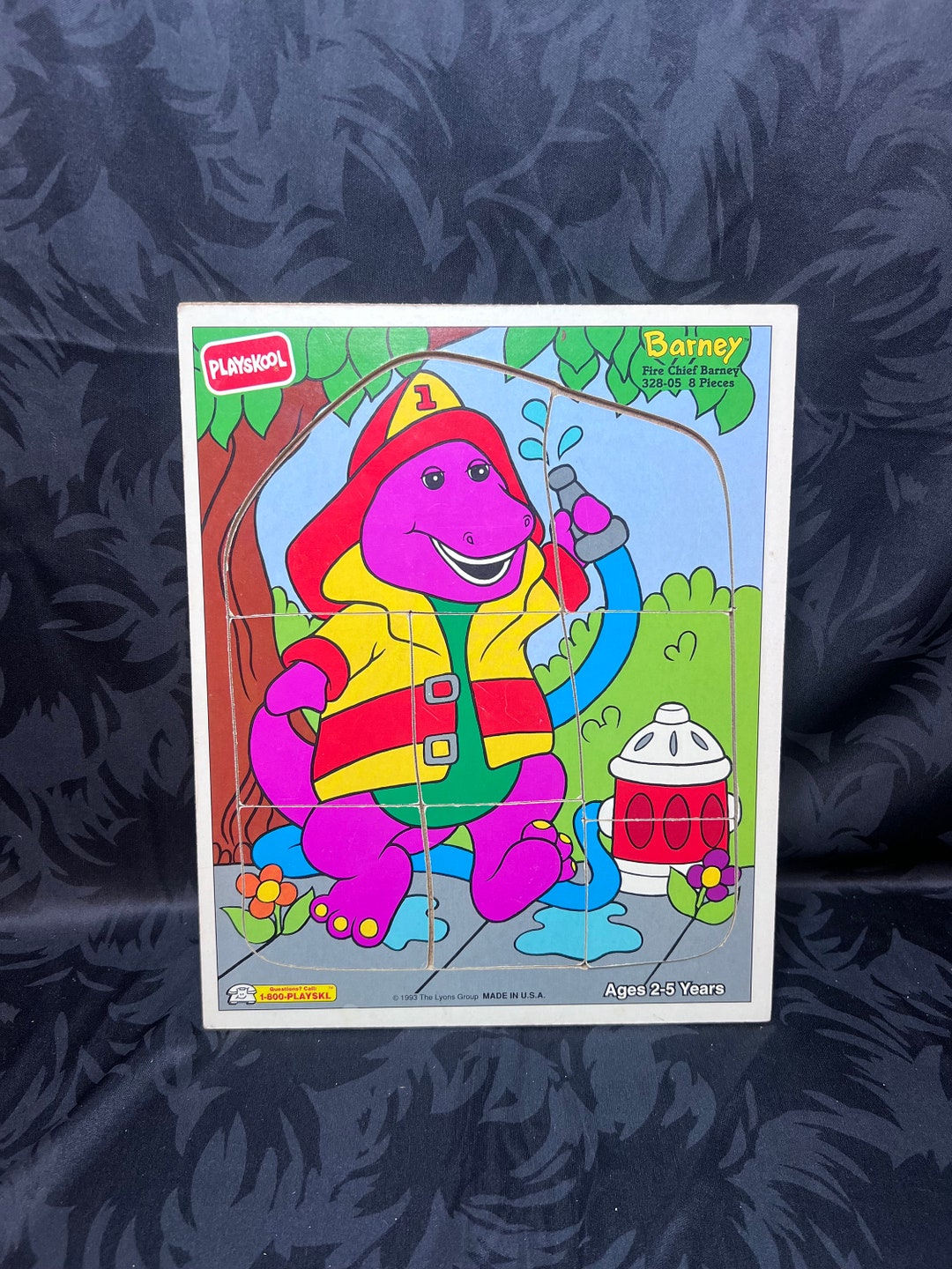 Playskool Fire Chief Barney Frame Tray Puzzle - Etsy