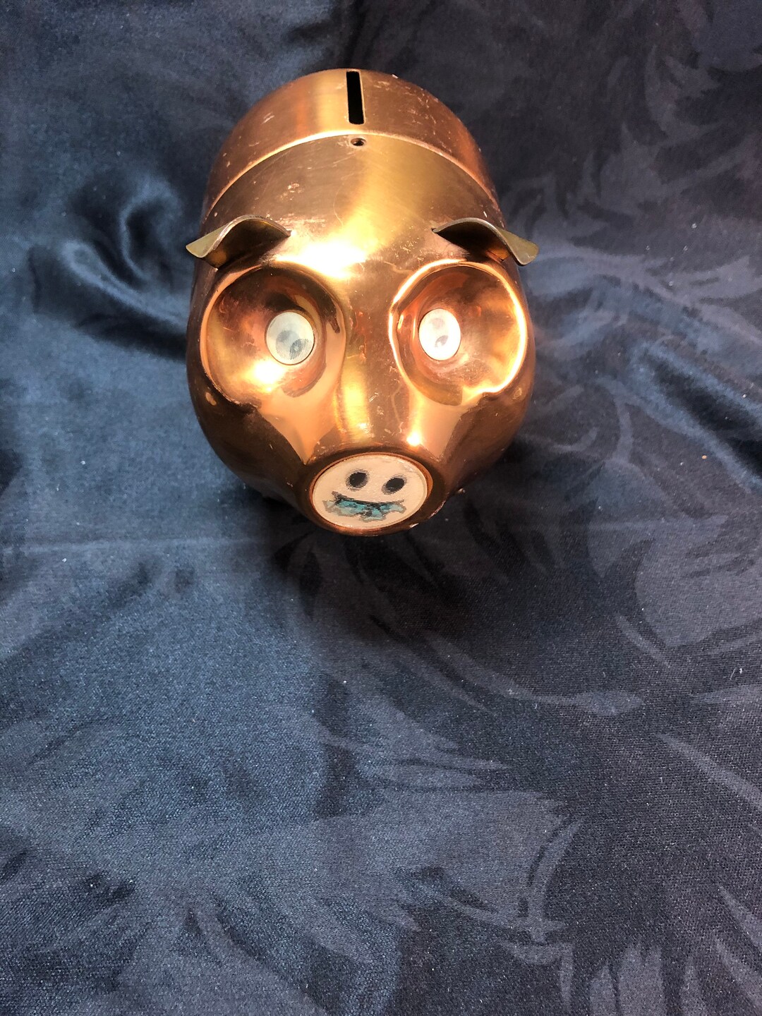 Copper Piggy Bank With Lenticular Mouth and Eyes, Kawaii - Etsy
