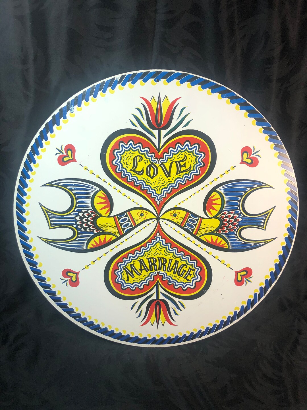 Pennsylvania Dutch Hex Sign, Folk Art, Distelfink, Love and Marriage - Etsy