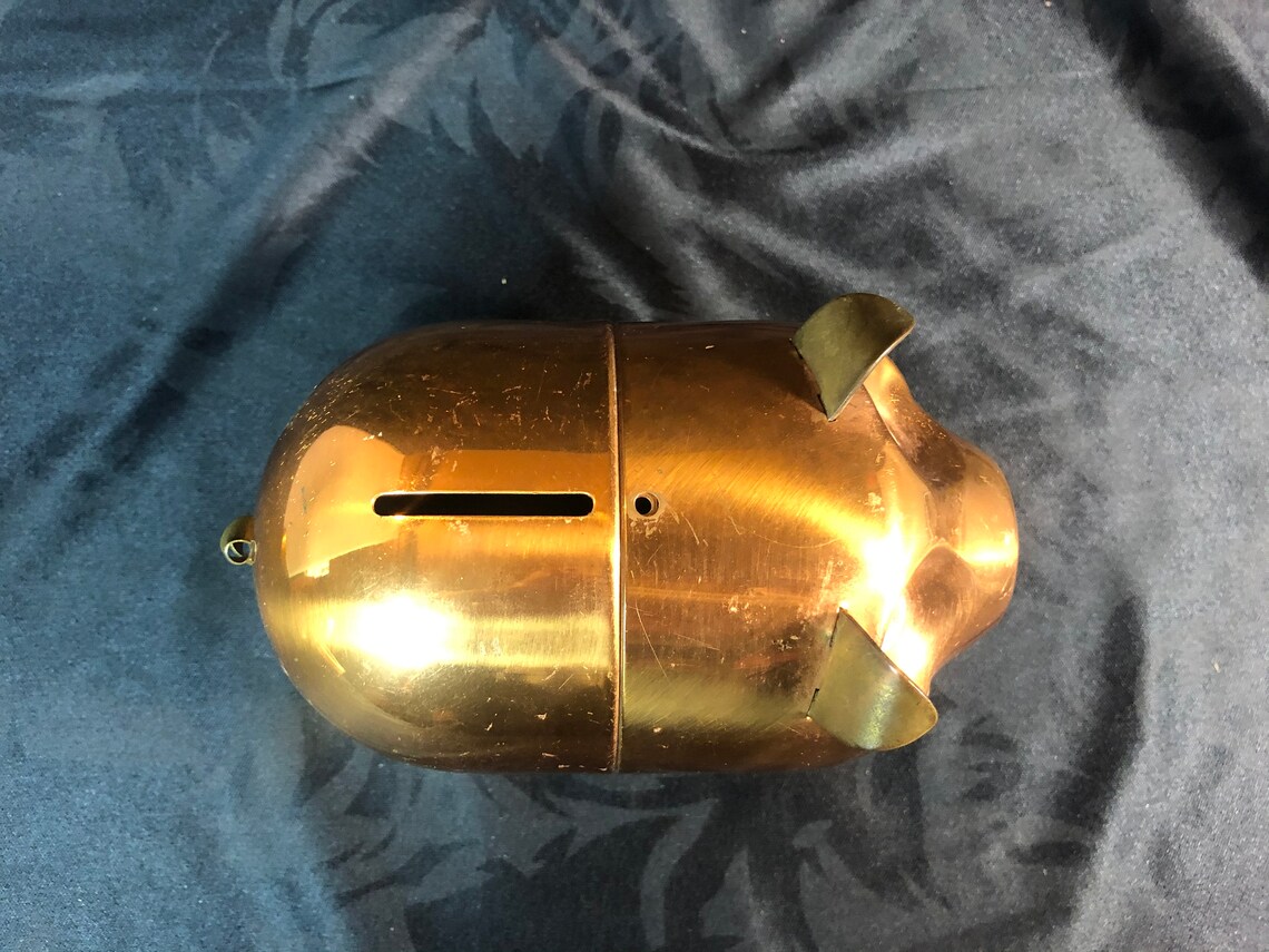 Copper Piggy Bank With Lenticular Mouth and Eyes Kawaii | Etsy