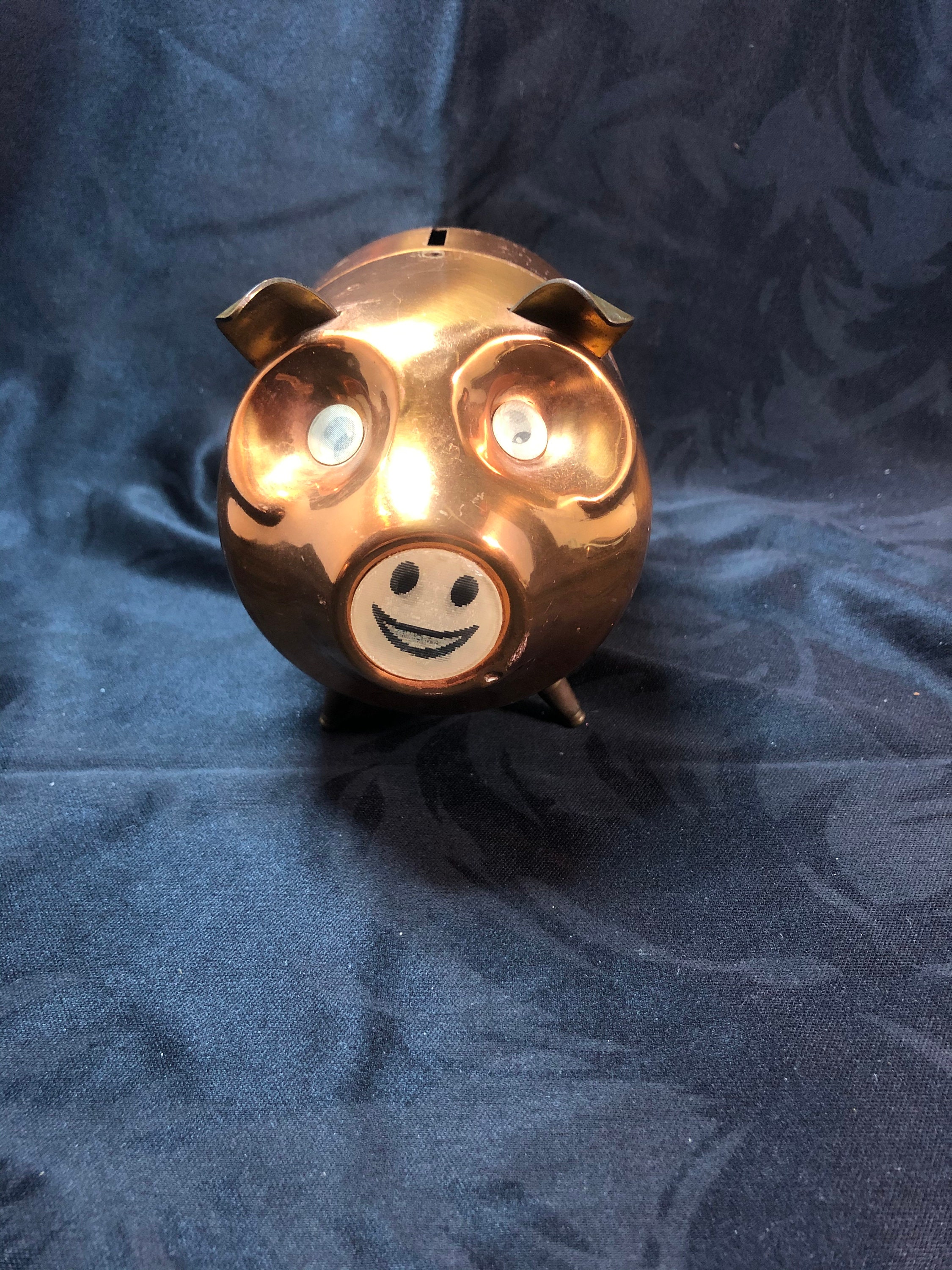 Copper Piggy Bank With Lenticular Mouth and Eyes, Kawaii - Etsy