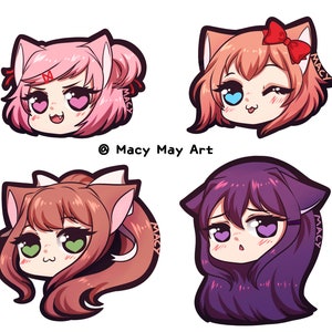 Doki Doki Literature Club Sticker Set - Etsy