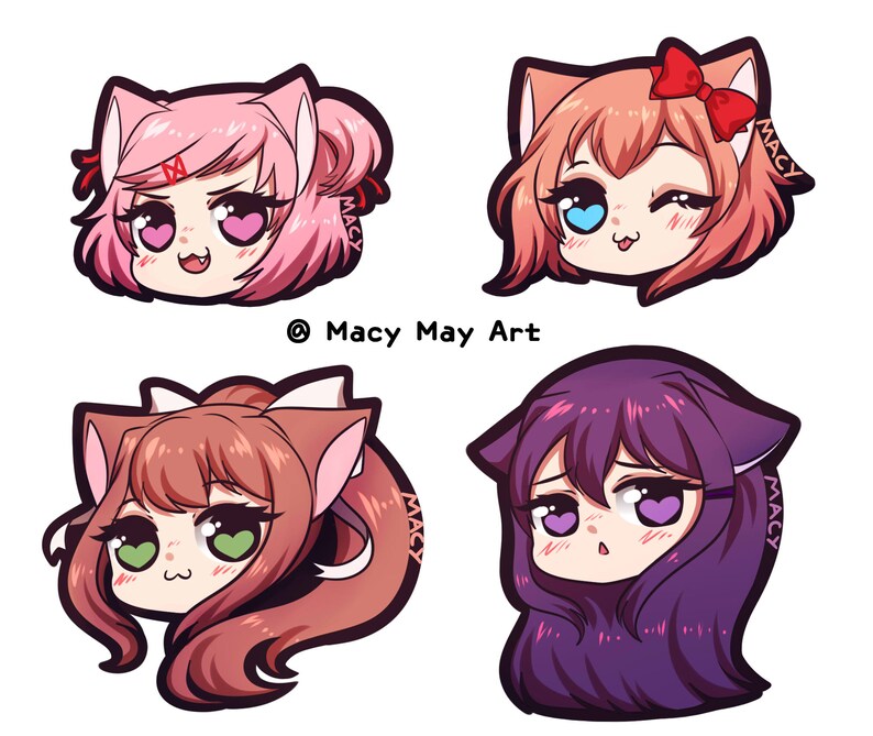 Doki Doki Literature Club Sticker Set - Etsy