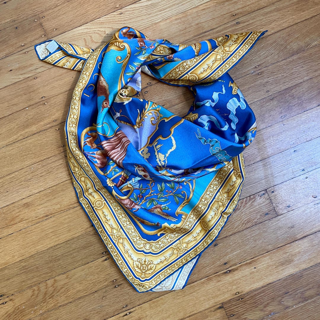 GUCCI Diana Goddess Silk Square Scarf 33.5"x35.5" / Designer Scarf - Etsy