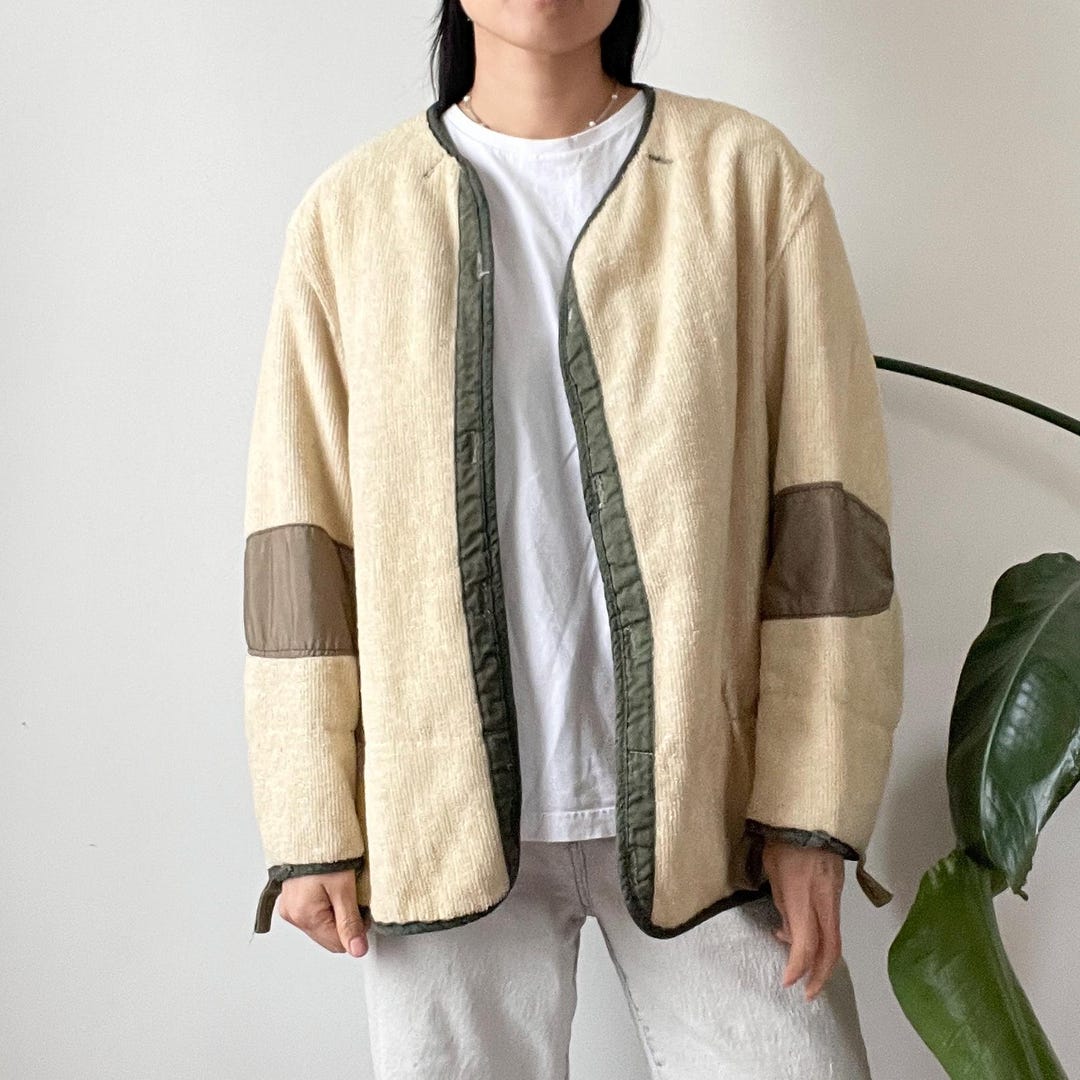 Vintage 1956s Green Army Liner Jacket / Wool Lining / Distressed / No ...