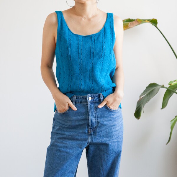 Hand Knit Tank Top - Etsy