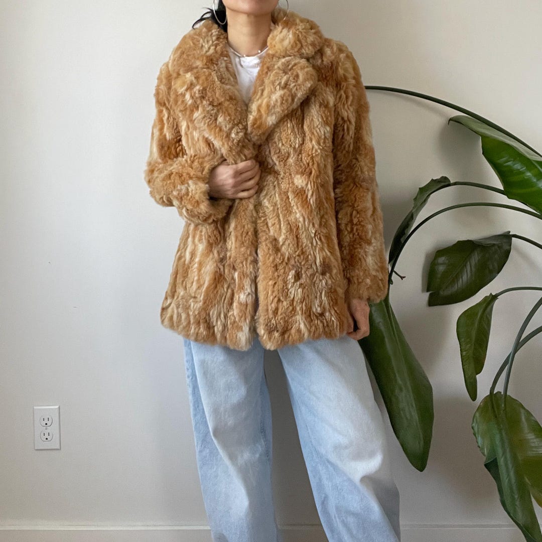Vintage Vanilla Tan Tone Soft Fur Jacket Coat / Fits Like S - Etsy