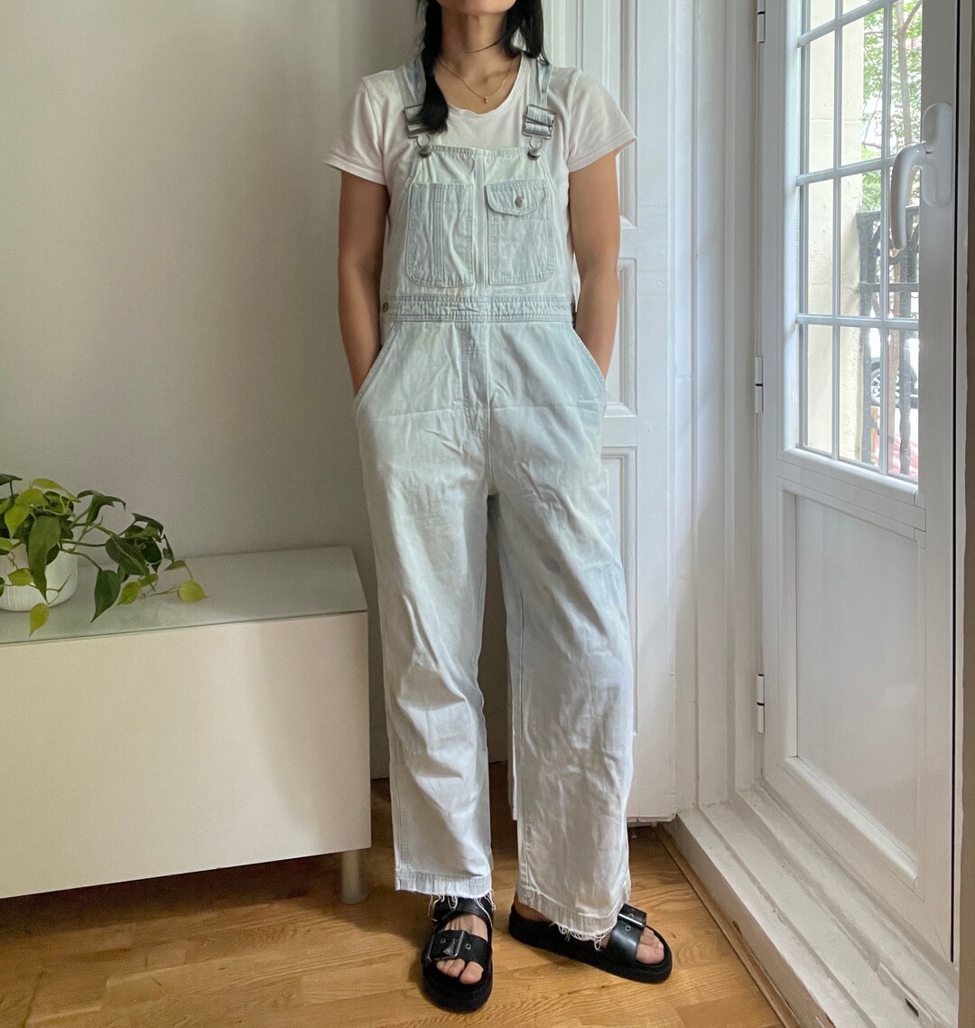 Vintage Gap Light Blue Distressed Denim Overalls Dungarees / Size Xs - Etsy