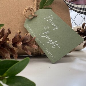 Personalized Christmas Gift Tags, Sage Green Christmas Tags, Wine Gift ...
