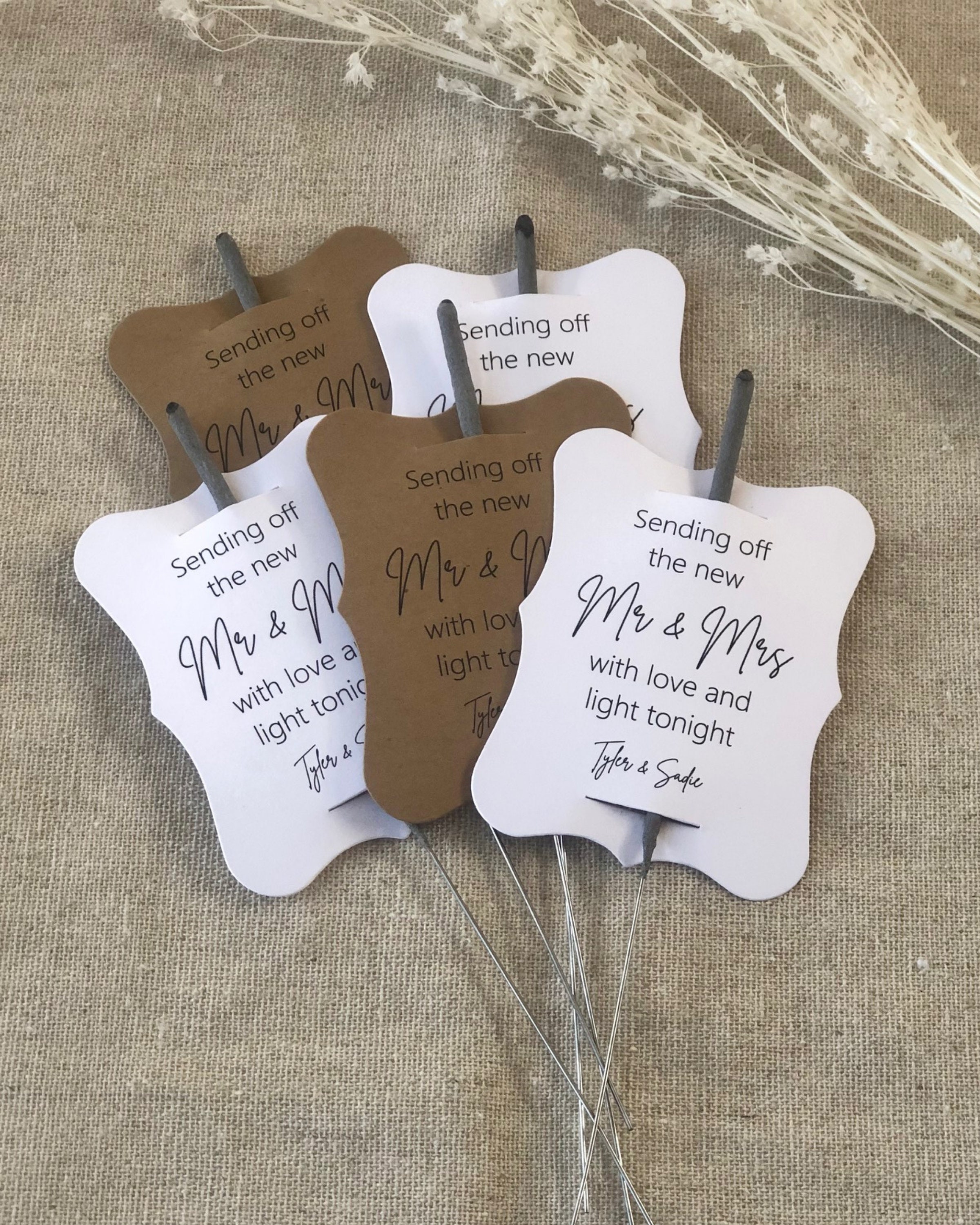 Custom Wedding Sparkler Tags, Love & Light Send Off, Set of 24 - Etsy UK