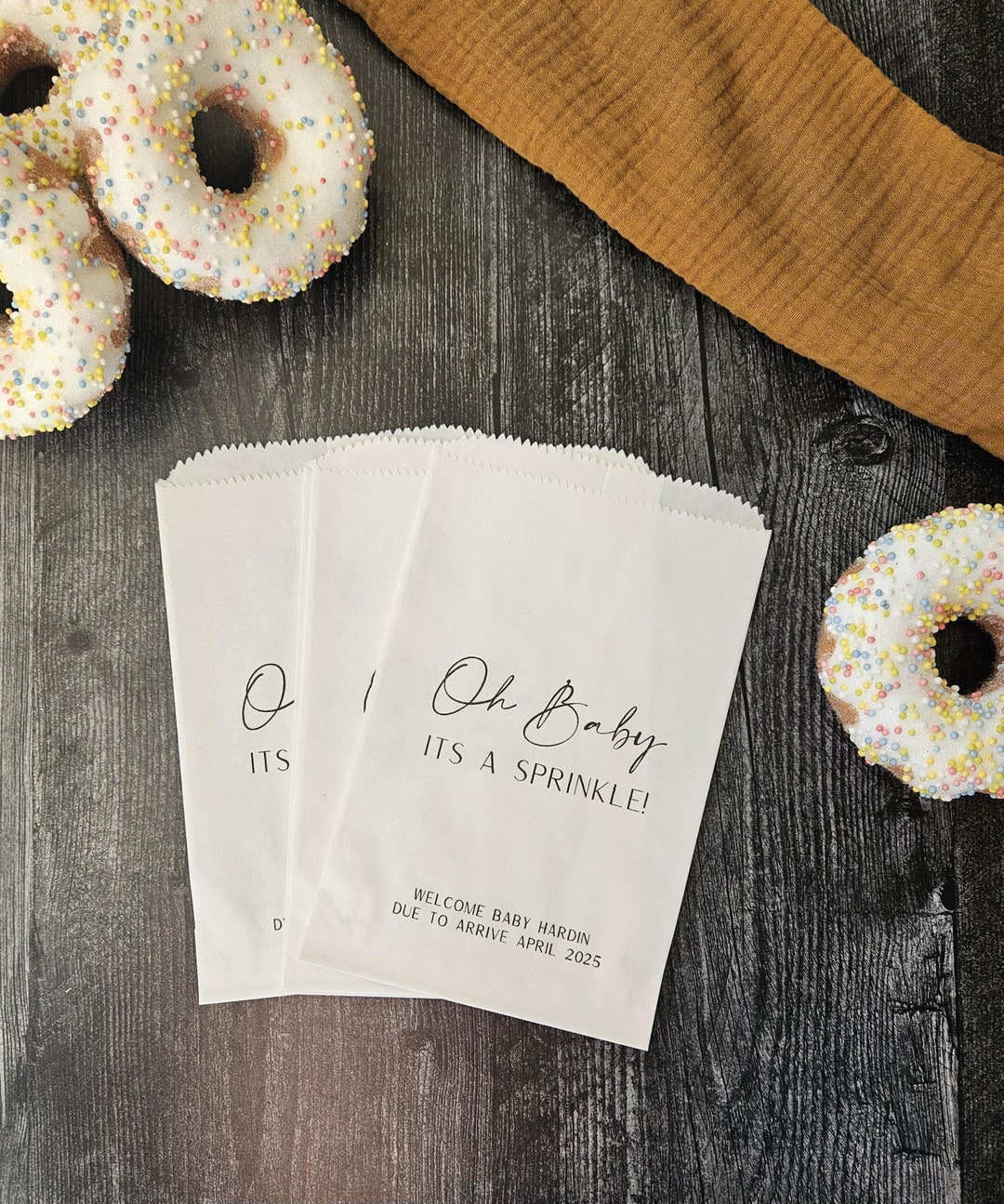 Baby Shower Donut Favor Bags: "oh Baby It's a Sprinkle" - Set of 25 - Etsy