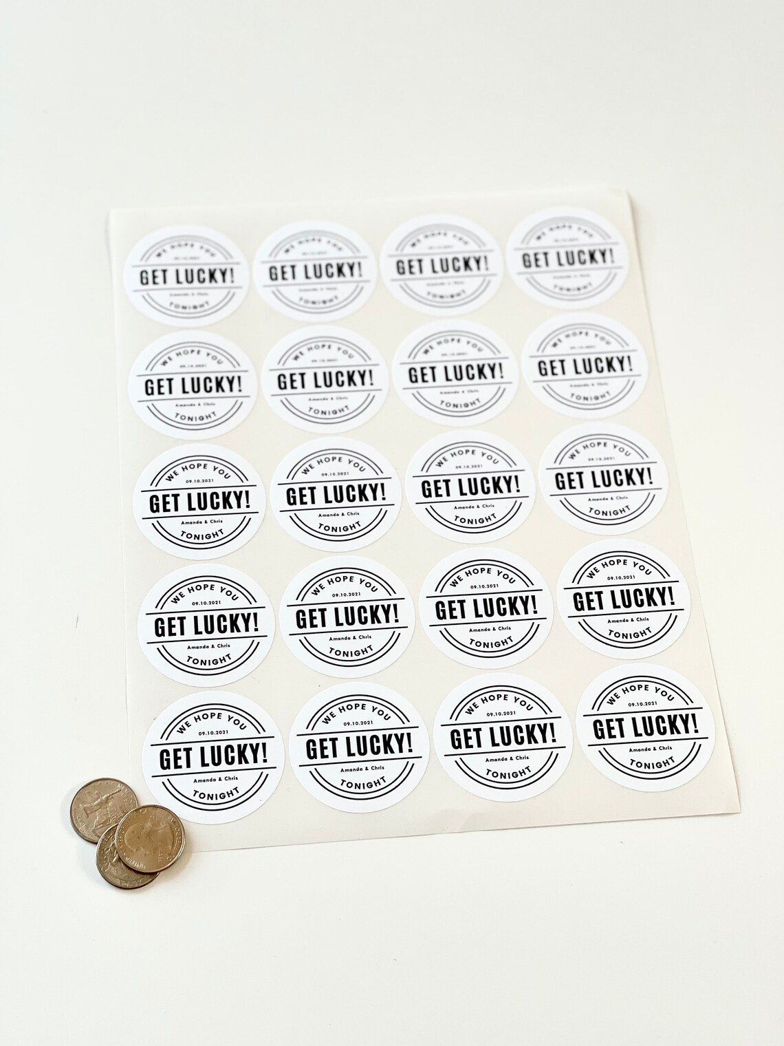 Get Lucky Stickers Lottery Ticket Favor Seal Personalized - Etsy