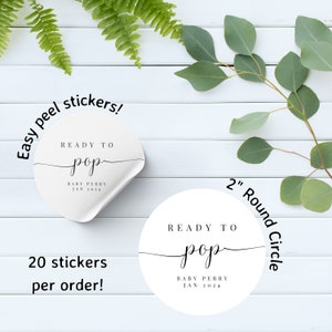 Ready to POP Printed Stickers! Popcorn Cups, Baby Shower Snack Cups ...